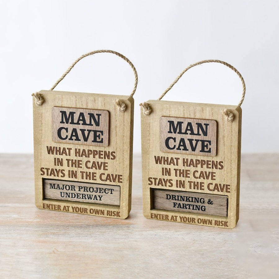 PL4410068 - Hanging Man Cave Sign, 15cm | | Everyday / Signs & Plaques ...