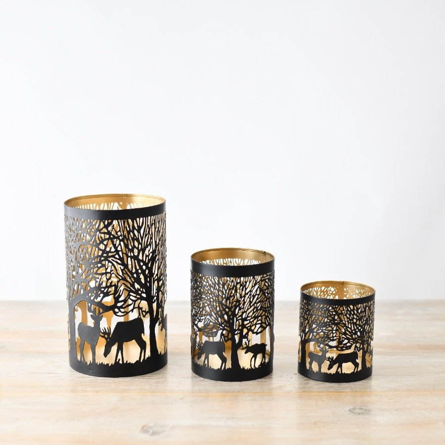 Reindeer Votive Candle Holder with Cut Out Design, 20cm | 69806 ...
