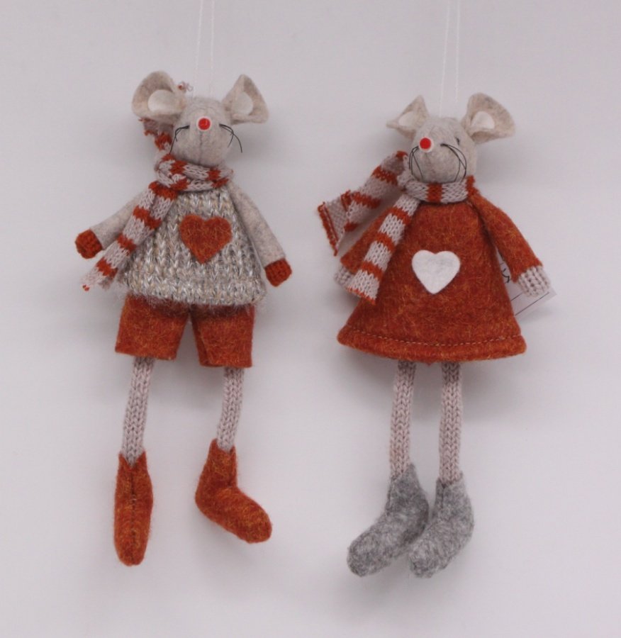 PL0710268 - 15cm Hanging Mice 2 Orange Assorted | | Christmas / Hanging ...