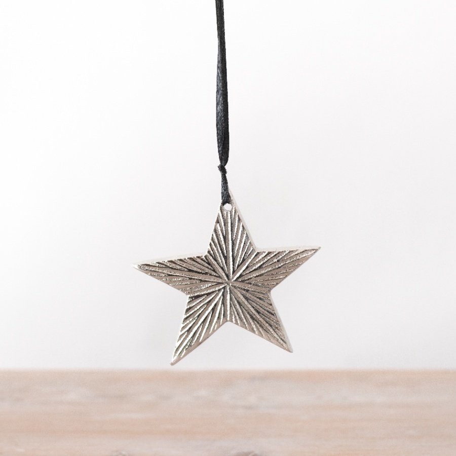 Silver Aluminium Hanging Star Decoration | 69959 | Christmas / Hanging ...