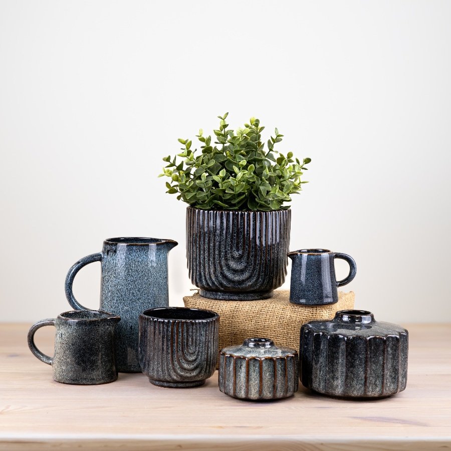 Two Tone Glazed Blue Jug, 19cm | 70888 | Homeware / Jugs & Vases ...