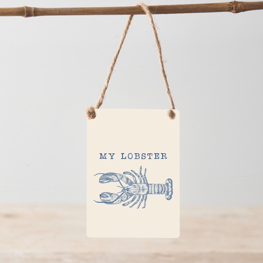 DGG2203 - Hanging My Lobster Metal Sign | | Coastal / Signs & Plaques ...