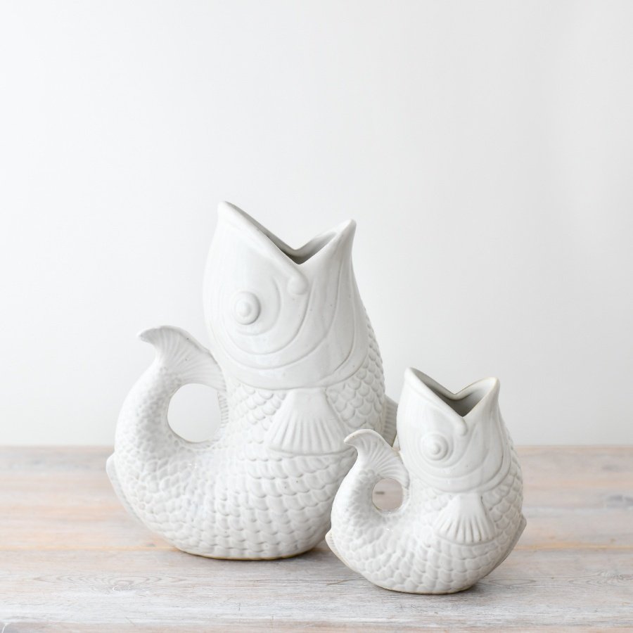 PL0212930 - 14.7cm White Ceramic Fish-Shaped Vase | | Everyday / Jugs ...