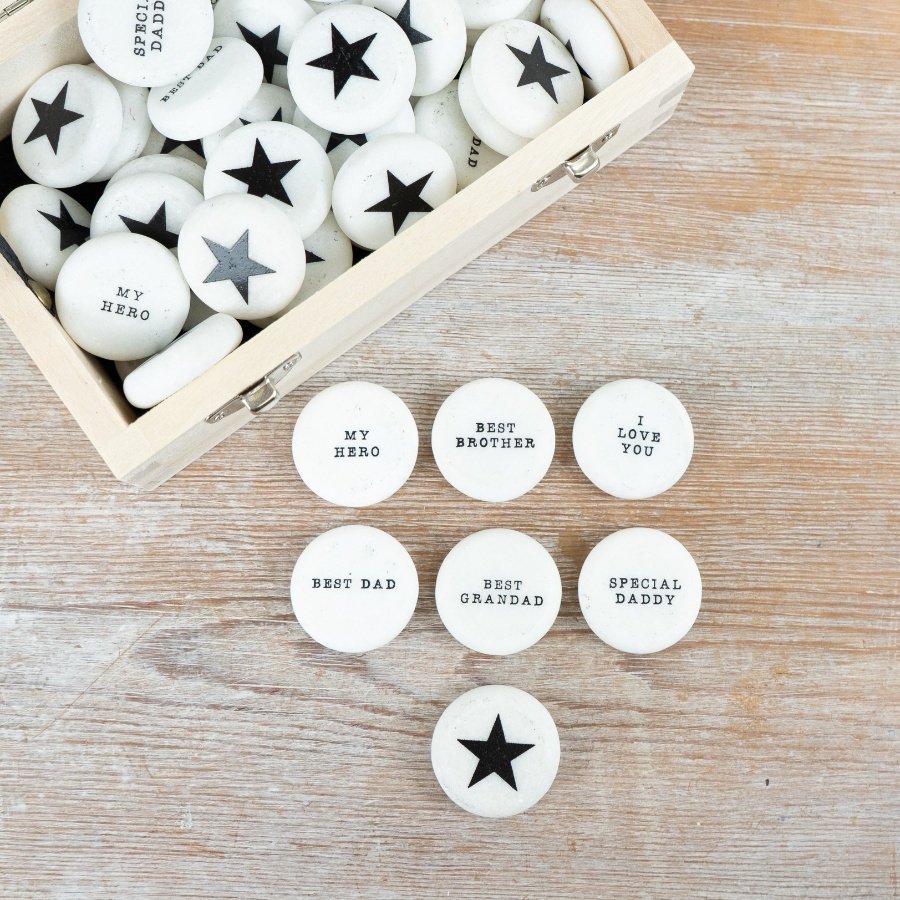 Round Marble with Double-Sided Decals in Wooden Box, S/42 | 78469 ...
