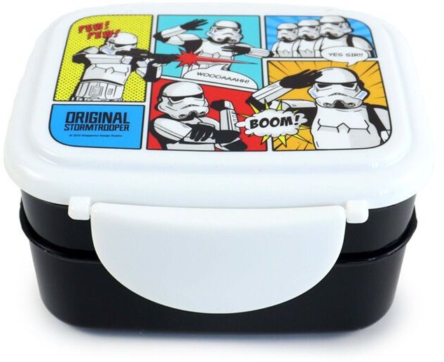 Stormtrooper-Themed Clip Lock Stacked Bento Box with Cutlery Set ...