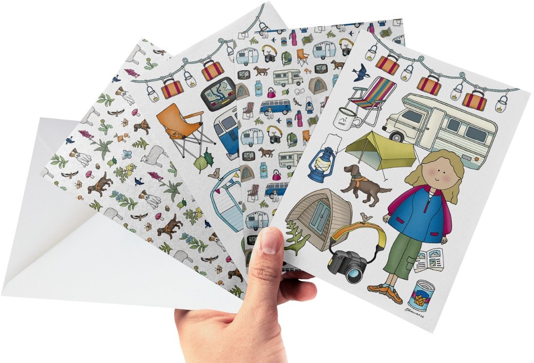 Camping-Themed Notecards, 18.6cm | 80445 | Cards / All Occassions ...